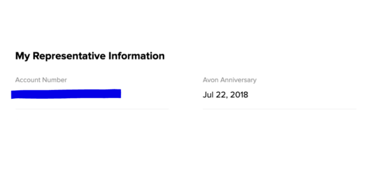 How to find your avon rep account number